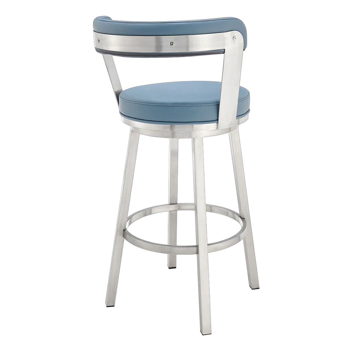 BRYANT BLUE LEATHER & STEEL BAR STOOL | Near you in Leesburg and The ...